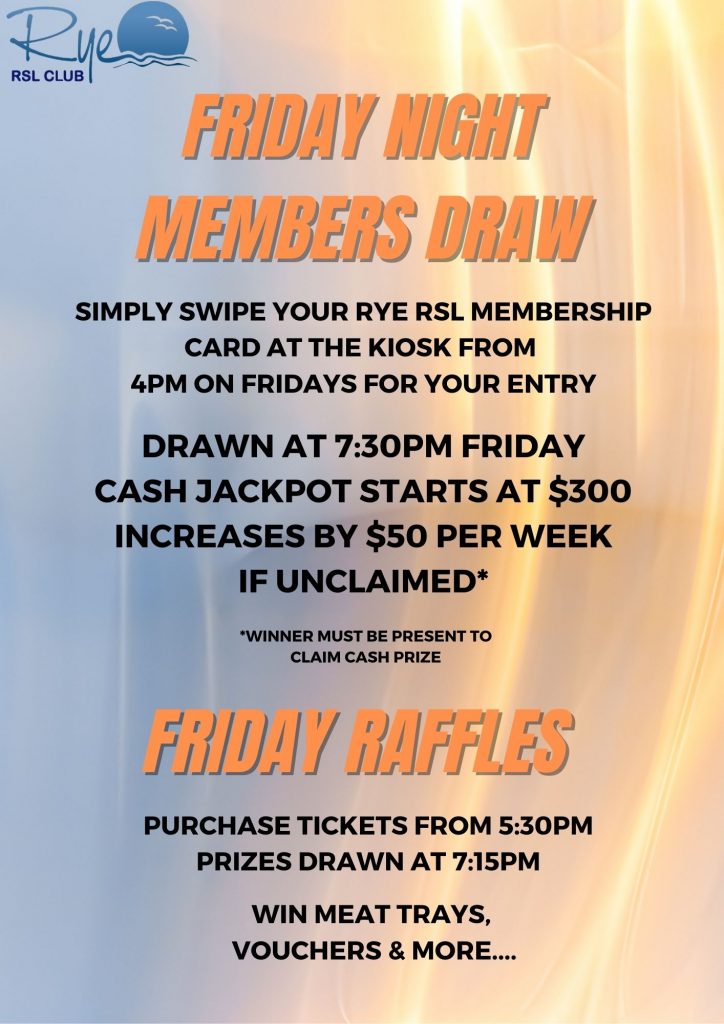 Rye District RSL Club Inc. – Open 9am till late 7 days | New Members ...